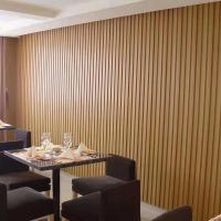 China OEM Hollow Wooden Grain Marble Color Wpc Wood Slat Wall Panel Clading Interior for sale