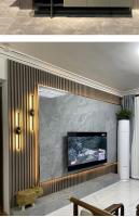 China 23MM Waterproof Fluted Pvc Indoor Wpc Wall Panel Covering Fibre Bamboo Decorative Rejilla De Pvc for sale