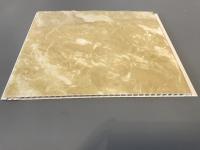 China Durable Decorative PVC Garage Wall Panels Yellow Marble Color 25cm Width for sale