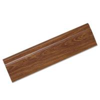China Anti Scratch Flexible Wooden Color PVC Skirting Line For Low Maintenance Protection for sale