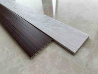 China Anti Scratch Flexible Wooden Color PVC Skirting Line For Low Maintenance Protection for sale