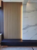 China Art 3D Slat WPC Acoustic Decorative Interior Wall Panels 160MM for sale