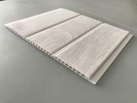 China Double Middle Groove 25cm Decorative PVC Panels With Wooden Printing for sale