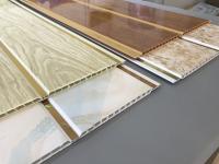 China 10 Inch Latin America Ceiling Decorative PVC Panels With Golden Lines for sale