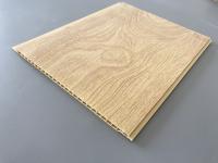 China 10 Inch × 7.5mm PVC Ceiling / Wall Panel Peanut Wood Pattern Smooth Slab for sale
