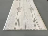 China Flat 25cm Waterproof Wall Panels Wooden Pattern With Double Silver Lines for sale