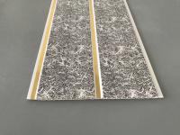 China Dark Gray Printing PVC Wall Panels With Golden Lines Recyclable Material for sale
