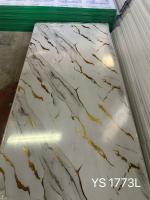 China Golden Color Pvc Uv Marble Sheet Waterproof Decorative Wall Panel 1220*2900mm for sale