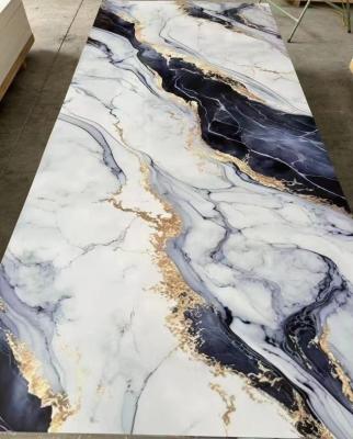 China High Glossy Waterproof Uv Coated Marble Wall Panel For Interior Wall for sale