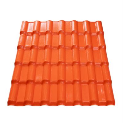 China Popular Spanish UPVC Roof Sheets Brick Color R1050 PVC Roofing Sheets Heat Insulation UPVC Roof Tile Durable ASA Film Coating for sale