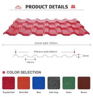 China Popular Spanish UPVC Roof Sheets Brick Color R1050 PVC Roofing Sheets Heat Insulation UPVC Roof Tile Durable ASA Film Coating for sale
