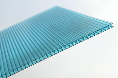 China Waterproof Blue Polycarbonate Sheet / Double Wall Polycarbonate Greenhouse Panels for sale