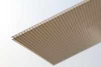 China 8mm Greenhouse Polycarbonate Roof Panels , Brown Polycarbonate Hollow Sheet for sale