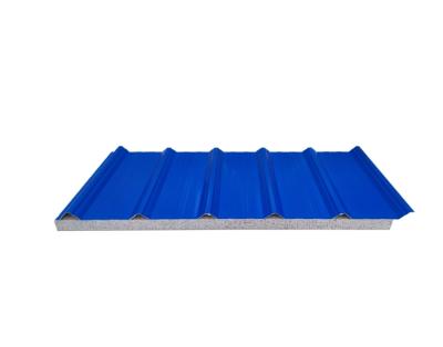 China Non Flammable Sandwich Insulation Panels Customized Waterproof Roof Sandwich Panel Blue for sale