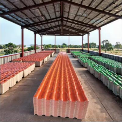 China Brick Red ASA Synthetic Resin Tile Acid Alkali Resistant Lightweight Roofing Tile for sale