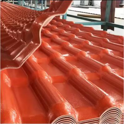 China 1050mm ASA Synthetic Resin Tile UV Resistant Architectural Roof Tiles Red for sale