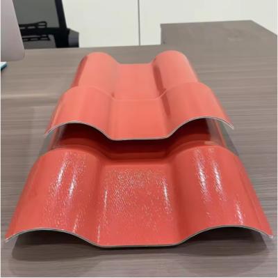 China UV Resistant Synthetic Resin Roofing Sheet 3mm - 5mm Thickness Red Color Roofing Sheet for sale