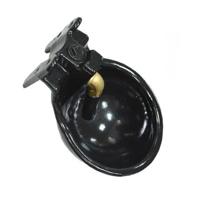 China Die Cast A-T Shape Enamelled Livestock Water Bowls With Brass Tube Valve for sale