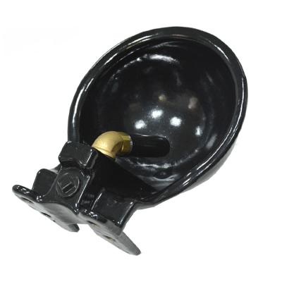China Cast Iron Enameled Livestock Water Drinking Bowl With 4 Holes Mounting On Pipe for sale