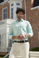 China Water Green Long Dress Business Linen Men'S Pajamas for sale