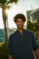 China Linen Dark Blue Men Shirt Garment Dyed Loose Long Sleeves for sale