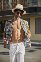 China Summer Button Up Shirts Mens Short Sleeve Hawaiian Casual Floral Shirts for sale