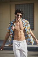 China Summer Button Up Shirts Mens Short Sleeve Hawaiian Casual Floral Shirts for sale