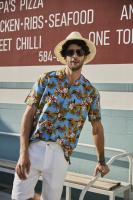 China 52% Linen Summer Button Up Shirts Mens Short Sleeve Hawaiian Casual Floral Shirts for sale