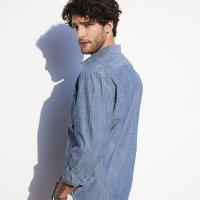 China Long Sleeve Chambray 100 Cotton Slim Fit Shirts Breathable For Four Seasons for sale