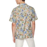 China Floral Printed Linen Mens Short Sleeve Tropical Shirts OEM Business Casual Hawaiian Shirt for sale