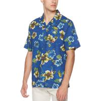 China Printed Linen Mens Short Sleeve Tropical Shirts OEM Business Casual Hawaiian Shirt for sale