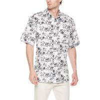China Printed Linen Mens Short Sleeve Tropical Shirts OEM Business Casual Hawaiian Shirt for sale