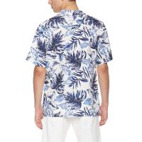 China Hawaiian Men'S Printed Linen Cotton Casual Floral Shirt Beach Poster Surfing for sale