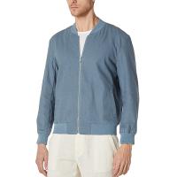 China Outwear Zip Up Casual Linen Clothing Lightweight Stylish Bomber Jacket For Men for sale