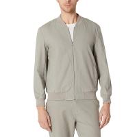 China Outwear Zip Up Casual Linen Clothing Lightweight Stylish Bomber Jacket For Men for sale