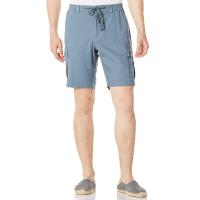 China Men'S Cotton Linen Blend Cargo Shorts 9.5 Inch Inseam Shorts Drawstring Button Closure for sale