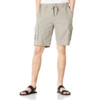 China Men'S Cotton Linen Blend Cargo Shorts 9.5 Inch Inseam Shorts Drawstring Button Closure for sale