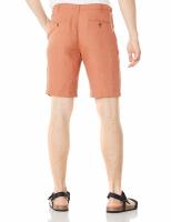 China Light Brown Beach Mens Linen Shorts Drawstring Yarn Dyed Fabric for sale