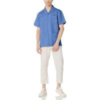 China Cuban Guayabera Mens Casual Short Sleeve Shirts 100% Linen With 4 Pockets for sale