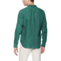 China Solid Green Spread Collar Mens Casual Short Sleeve Shirts Yarn Dyed Fabric Slim Fit for sale