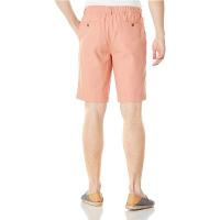 China Side Pockets Back Elastic cargo Mens Linen Shorts Zipper Fly With 10