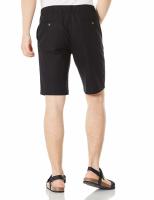 China Black Drawstring Mens Linen Shorts 10In Inseam for Spring and Autumn for sale