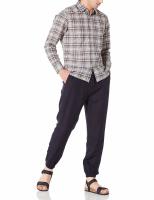 China 52% Linen Checkered Men'S Casual Plaid Long Sleeve Shirt with Single Side Pocket for sale