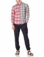 China Checked Buttoned Cuffs Mens Casual Linen Shirts Long Sleeve Fast Dry for sale