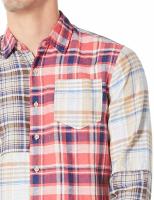 China Mix Plaid checked Mens Casual Linen Shirts XS~XXXL With 48% Cotton for sale