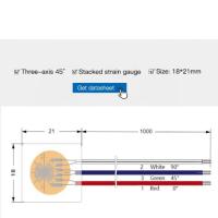 China Ruijia 21×18mm Three-Axis 45° Stacked Planar Rosette Strain Gauge 120Ω Resistance for Precision Stress Testing for sale