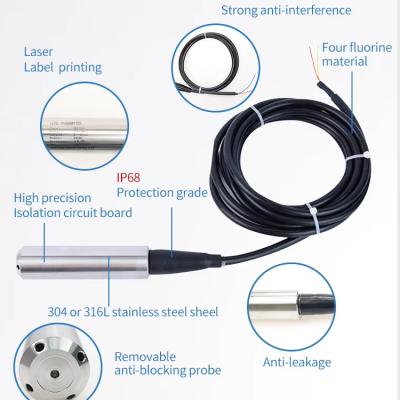 China RJL300 Magnetostrictive Level Sensor with 500m Range, 12-36VDC Power, 4-20mA/RS485 Output for Water Depth Measurement for sale