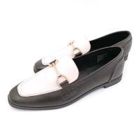 China Ladies Casual Loafer Shoes With Rubber Outsole Black White Color for sale