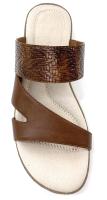 China Stylish Womens Flat Sandals With Leather Upper Material Rubber Sole for sale