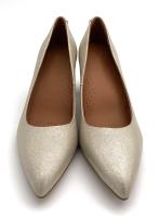 China Fashionable Womens Pump Heels Leather Material With Chunky Heel Type OEM for sale